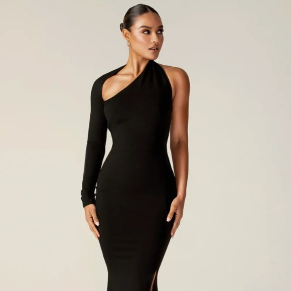 ALIEVA | Dresses | Alieva Lilux One Shoulder Modern Maxi Dress Black ...